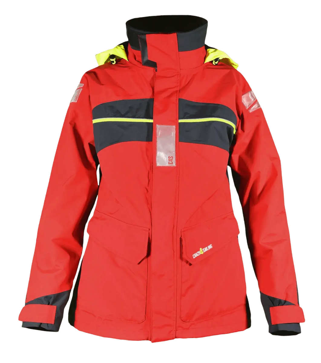 Crazy4sailing Damen Bergen Segeljacke Rot / Carbon – Crazy4Sailing